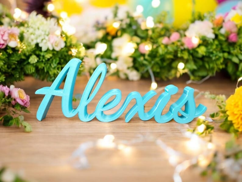 Freestanding Name Sign | Sweet 16 Party Décor | Custom Script First ...