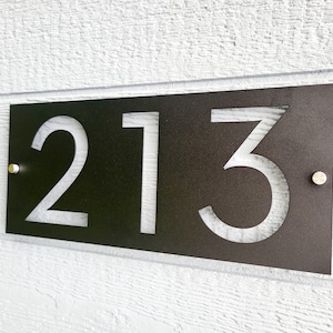 Large Number Address Plaque | Horizontal Address Sign | Metal Address ...
