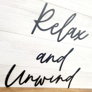 Relax and Unwind Bath Signs | Metal Relax Bathroom Sign | Set of 3 ...
