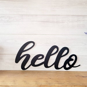 Hello Metal Sign Hello Entryway Sign Hello Cursive Metal - Etsy
