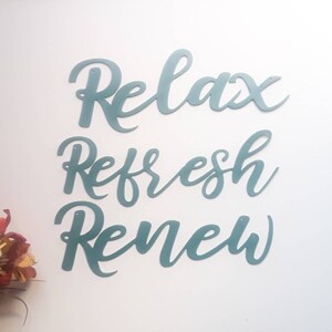 Relax Refresh Renew Signs Relax Bath Sign Bathroom Decor Set of 3 Bath ...