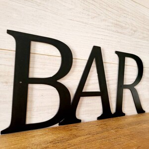 Bar Sign | Steel Bar Sign | Metal Bar Sign | Bar Script Word | Recycled ...