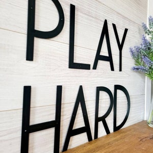 Play Hard & Be Kind Sign | Play Hard Metal Sign | Kids Playroom Decor ...