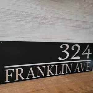 Large Number Address Plaque | Horizontal Address Sign | Metal Address ...