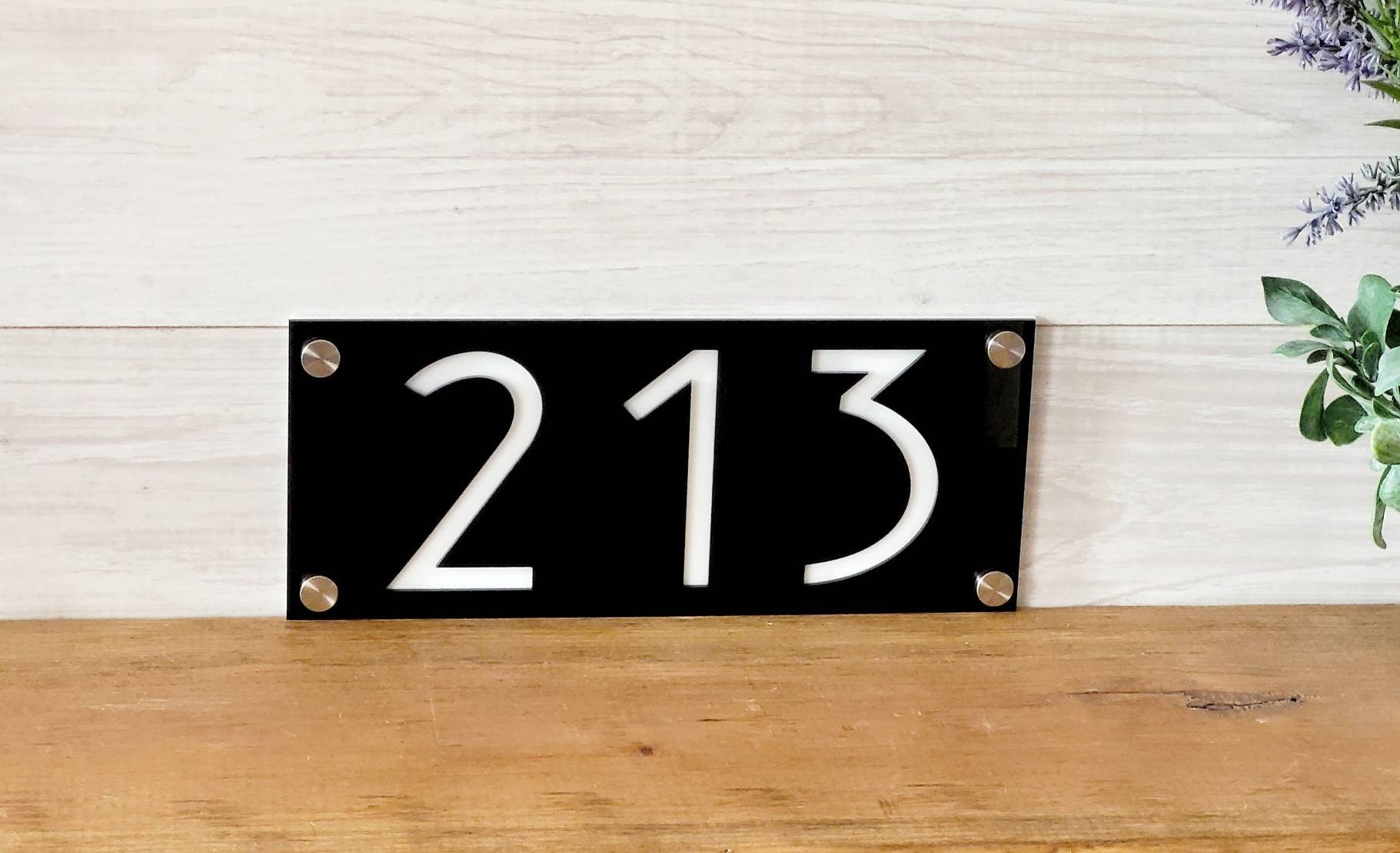 Modern House Numbers Vertical Address Plaque Weatherproof - Etsy