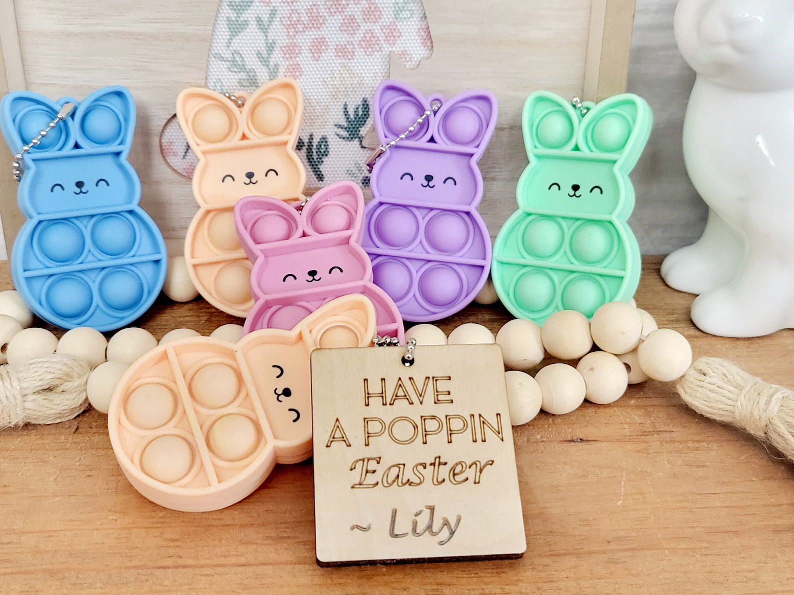 Easter Bunny Popper Favors | Class Easter Gift | Custom Pop Button ...