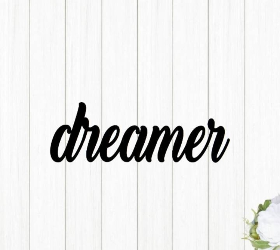 Dreamer Sign Metal Dreamer Sign World Traveler Home Decor Cursive Metal ...