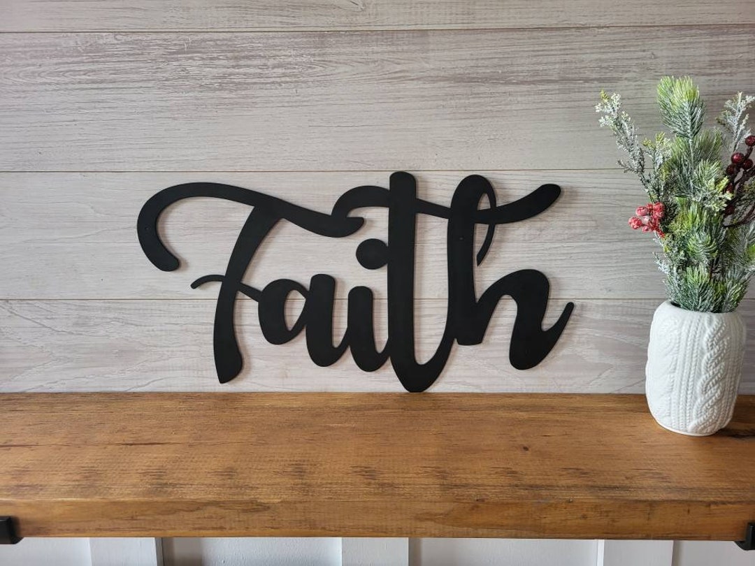 Faith Metal Sign Faith Sign Faith Metal Word Cursive - Etsy