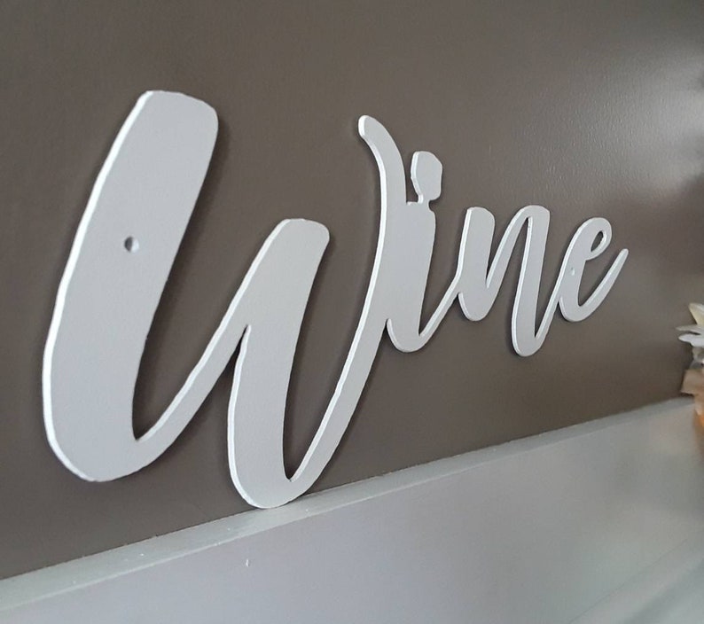 Wine Sign Metal Wine Sign Cursive Wine Sign Kitchen - Etsy