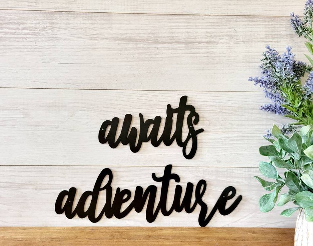 Adventure Awaits Metal Sign | World Traveler Decor - Etsy