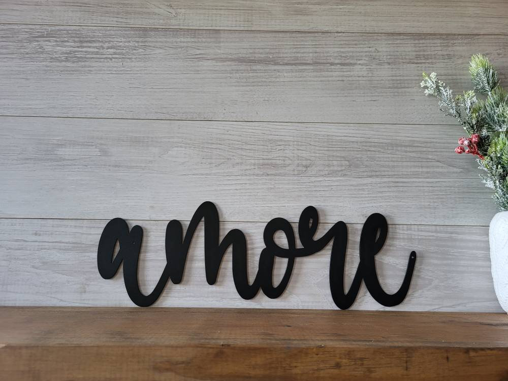 Amore Metal Sign Italian Love Sign Cursive Amore Sign - Etsy