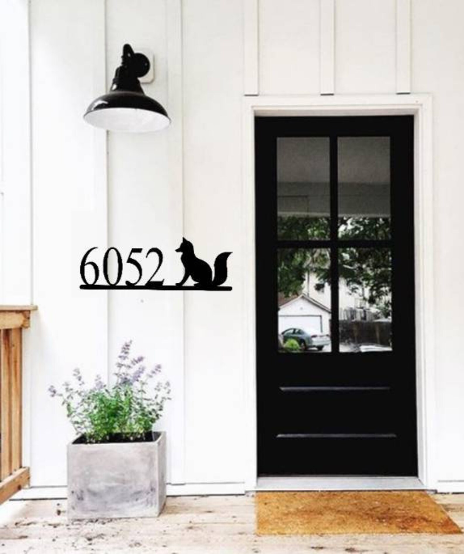 Custom Fox Address Sign | Modern Fix House Numbers Sign | Metal Fox ...