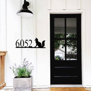 Custom Fox Address Sign | Modern Fix House Numbers Sign | Metal Fox ...