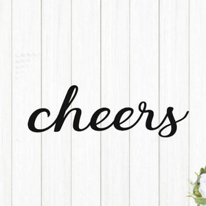 Cheers Sign | Metal Cheers Sign | Script Cheers Sign | Script Font Bar ...