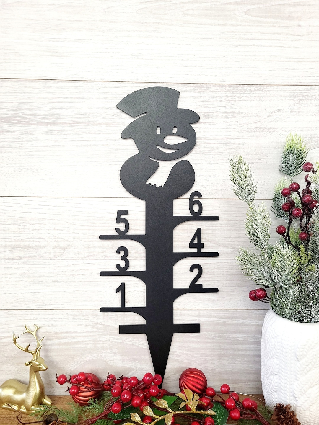 Metal Snowman Gauge for Your Yard |measure Snowfall | Snow Depth | Gift ...