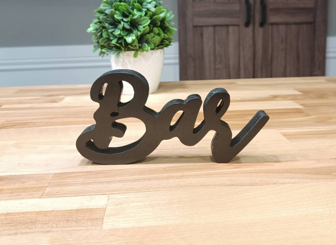 Freestanding Bar Sign | Wood Bar Sign | Wine Bar Sign | Coffee Bar Sign ...