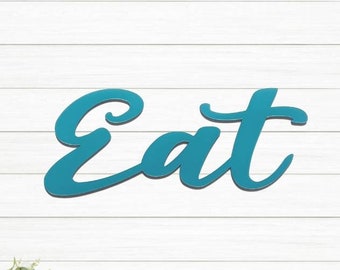 Cursive Eat Sign | Etsy