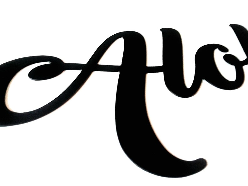 Aloha Metal Sign Cursive Aloha Sign Script Aloha Sign | Etsy