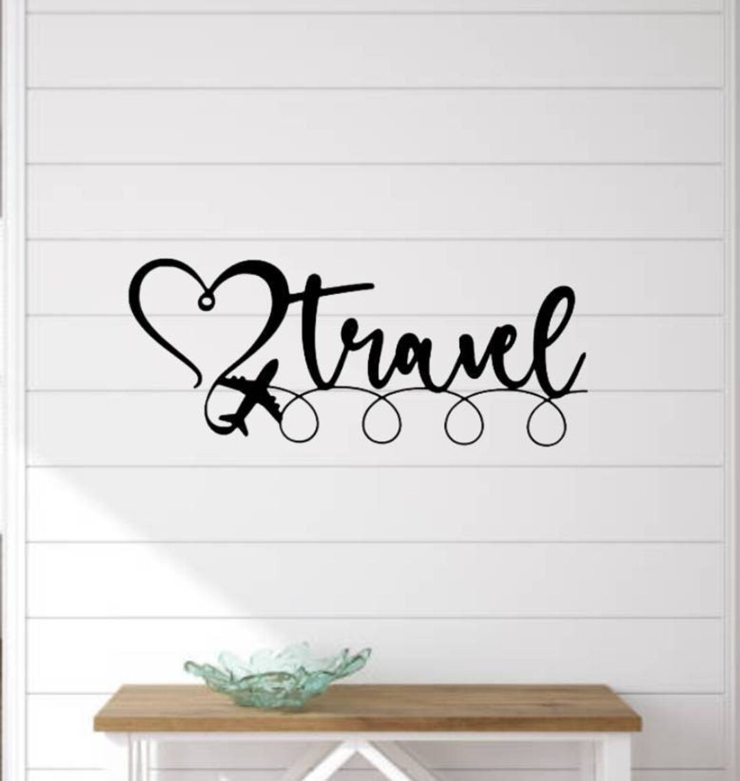Metal Travel Sign Airplane Sign Love Heart Travel Sign World Traveler ...
