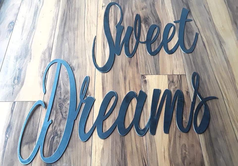 Cursive Sweet Dreams Sign Metal Sign Metal Wall Art Custom - Etsy UK