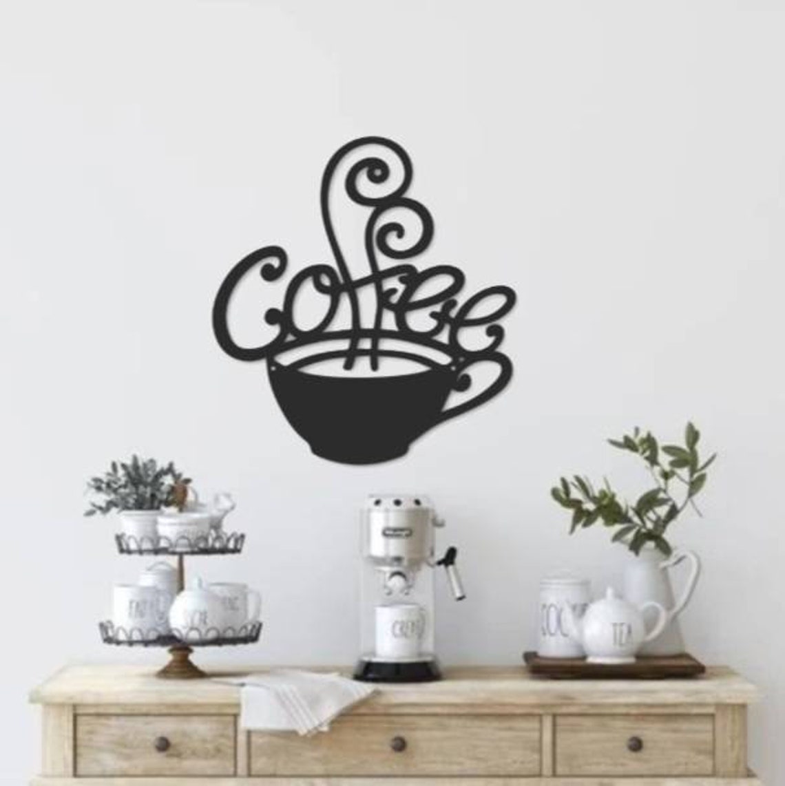 Coffee Bar Sign Kitchen Decor Metal Art Metal Coffee Bar - Etsy