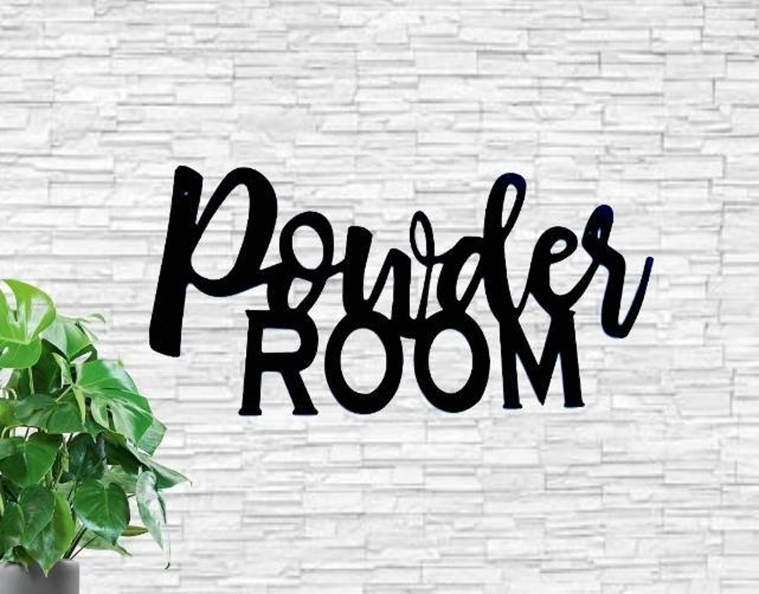 Powder Room Sign Metal Powder Room Sign Bathroom Decor - Etsy