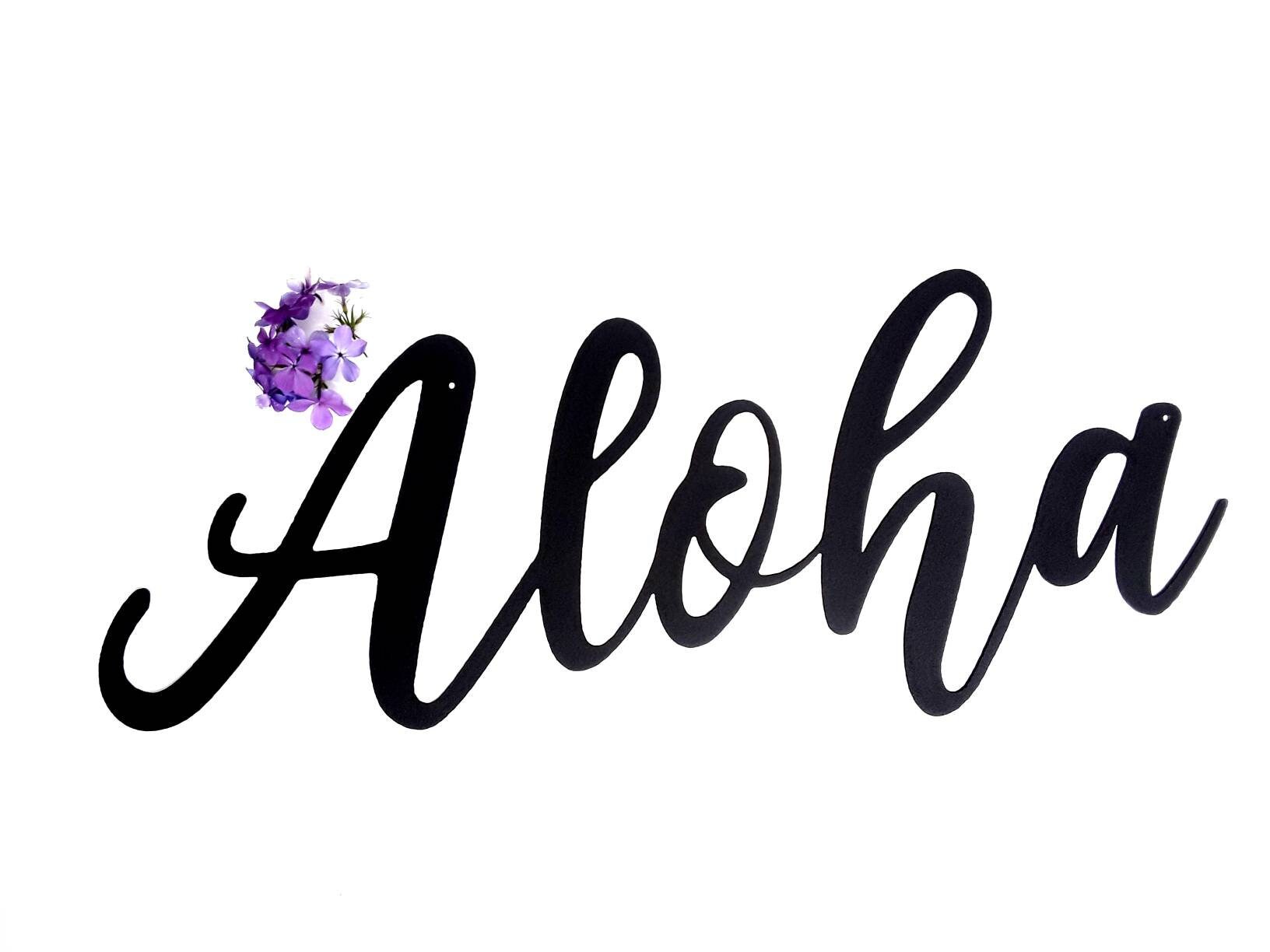 Aloha Metal Sign Cursive Aloha Sign Script Aloha Sign - Etsy UK
