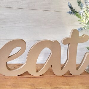 Free Standing Eat Sign Cursive Eat Sign Wood Eat Sign Farmhouse Style ...
