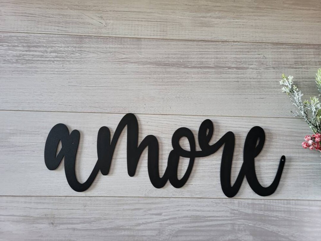 Amore Metal Sign Italian Love Sign Cursive Amore Sign - Etsy
