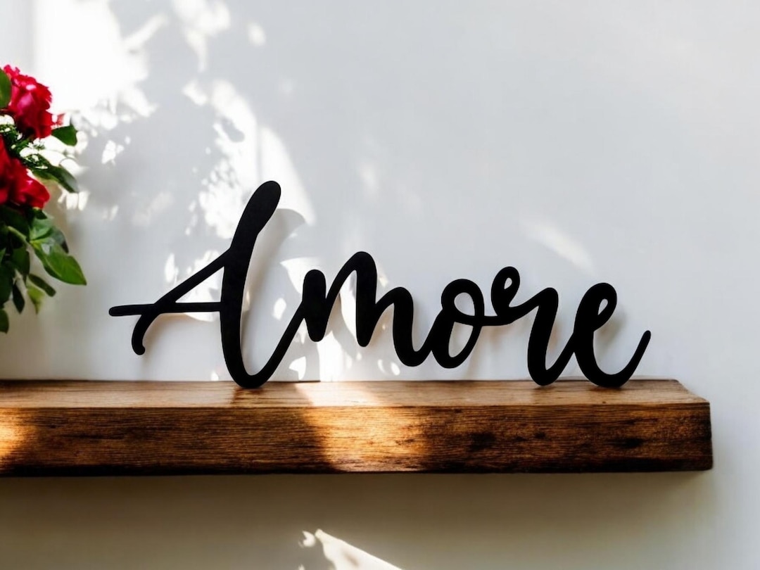 Amore Metal Sign | Italian Love Sign | Cursive Amore Sign | Wedding ...