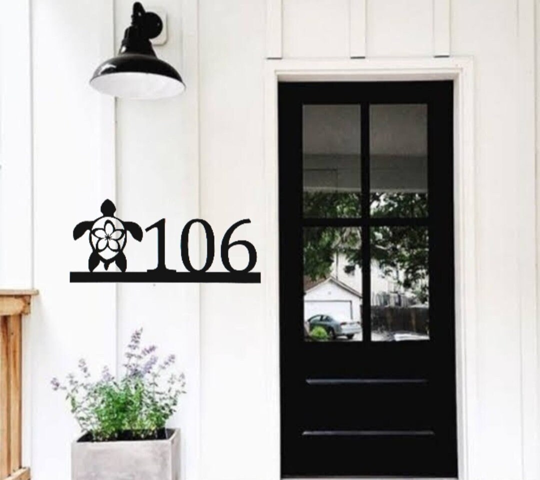 Sea Turtle Address Sign | Horizontal Address Sign | Beach House Decor ...