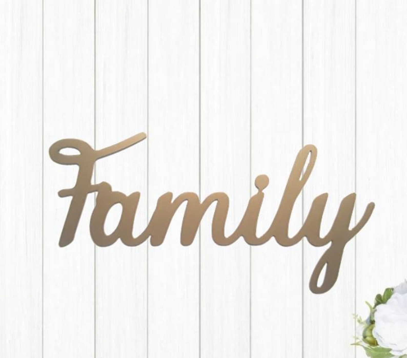 Family Metal Sign Home Decor Cursive Word Sign Family Sign | Etsy