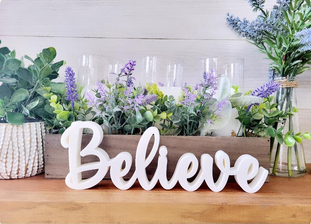 Freestanding Believe Sign | Farmhouse Christmas Sign | Thick Believe ...