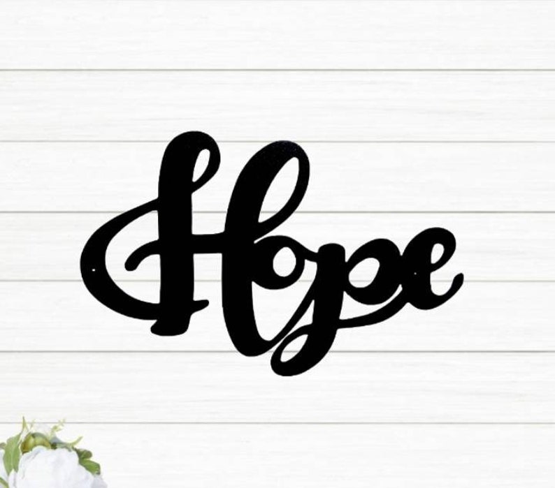 Hope Metal Sign Love Sign Hope Metal Word Cursive Hope - Etsy