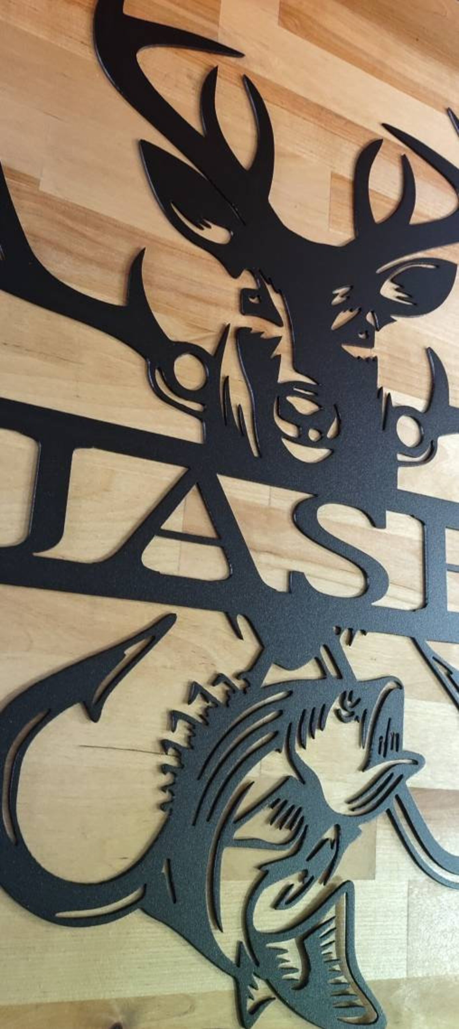 Personalized Deer Sign Fish Sign Last Name Sign Metal - Etsy