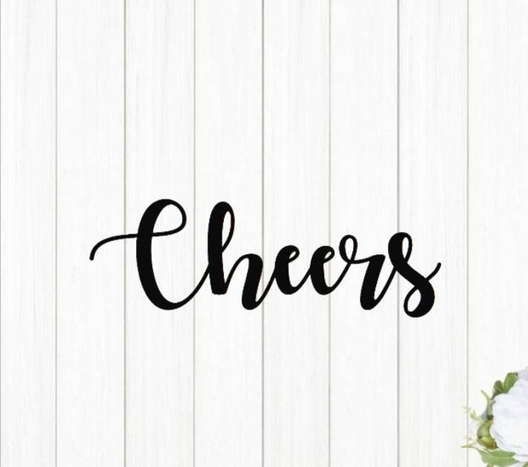 Cheers Sign | Metal Cheers Sign | Script Cheers Sign | Script Font Bar ...