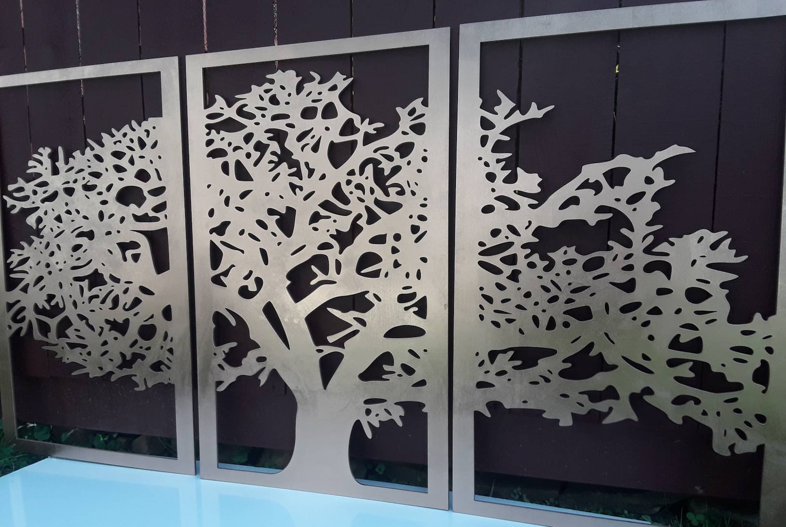 Tree of Life Sign 3 Panel Tree Sign Home Decor Metal Wall Art Wedding ...