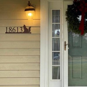 Custom Fox Address Sign | Modern Fix House Numbers Sign | Metal Fox ...