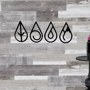 Four Elements Sign | 4 Elements Metal Wall Art | Geometric Wall Art ...