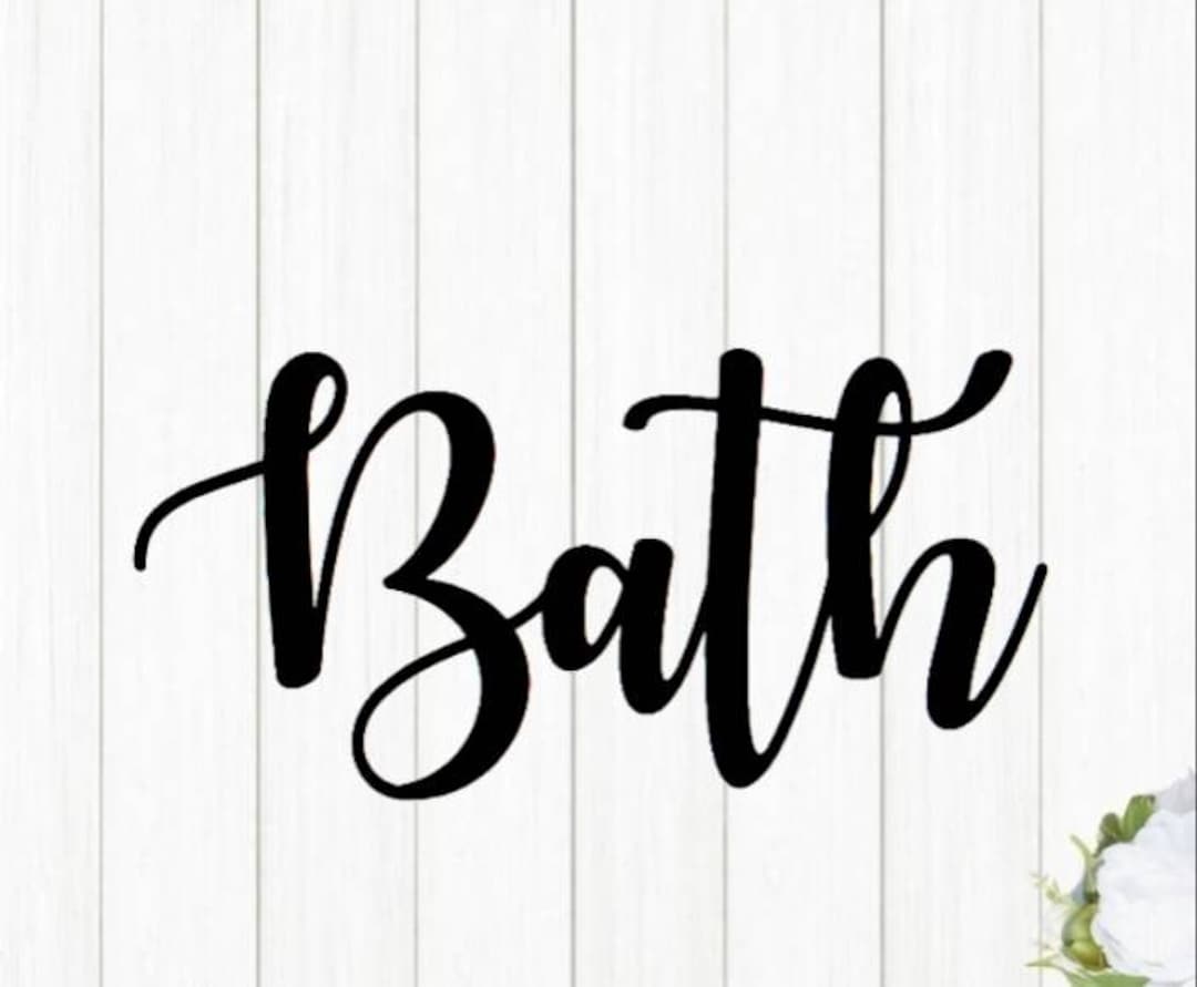 Bath Sign Cursive Bathroom Sign Metal Bath Sign Cursive - Etsy