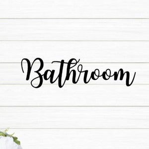 Bath Sign Bathroom Decor Sign Cursive Metal Word Restroom Sign - Etsy