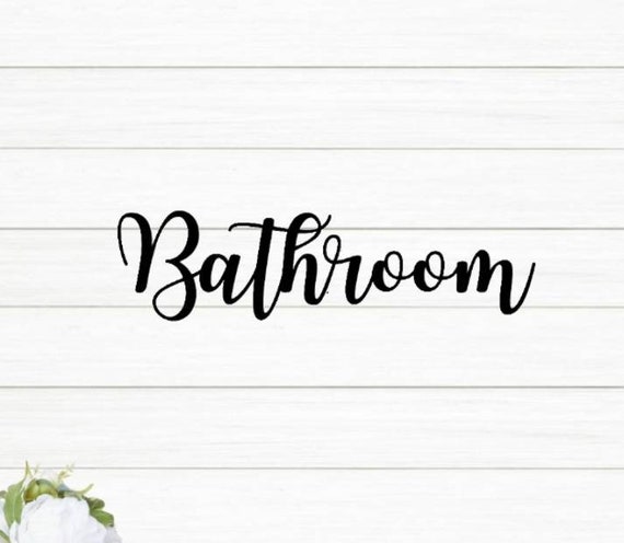 Bath Sign Bathroom Decor Sign Cursive Metal Word Restroom Sign - Etsy