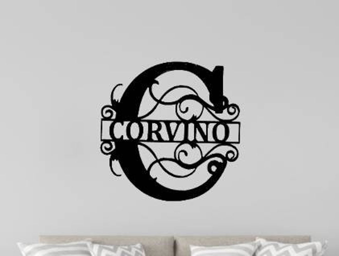 Fancy Scroll Monogram Door Hanger Monogrammed Sign Front Door - Etsy