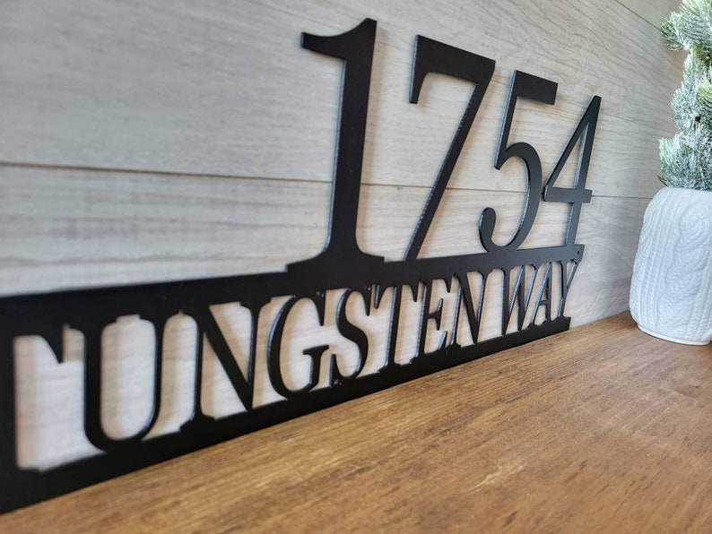 Custom Address Sign | Modern House Numbers | Street Name Sign | Metal ...