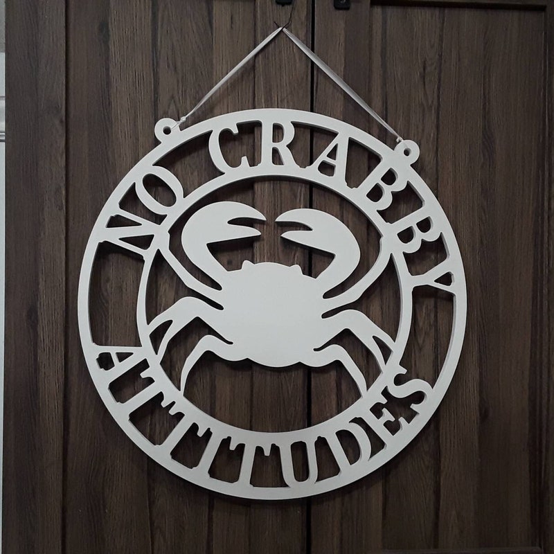 No Crabby Attitudes Sign - Etsy