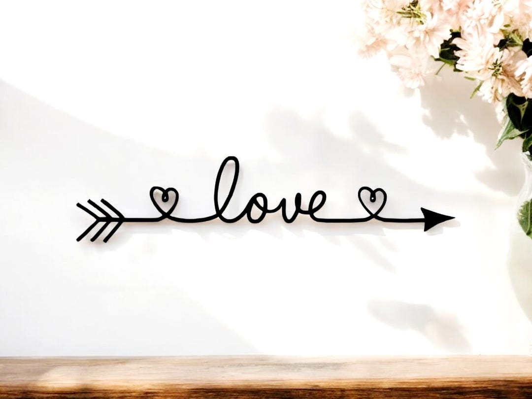 Love Metal Sign | Love Arrow Sign | Love Metal Word | Cursive Love ...