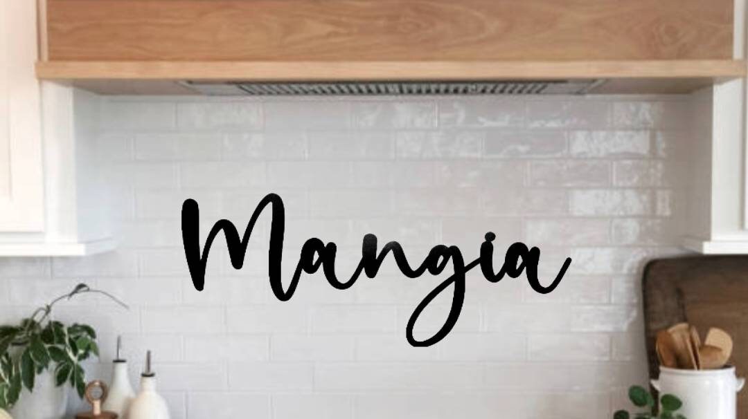 Mangia Sign Mangia Metal Sign Eat Sign Mangia Tutti | Etsy