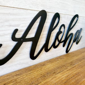 Aloha Metal Sign Cursive Aloha Sign Script Aloha Sign - Etsy
