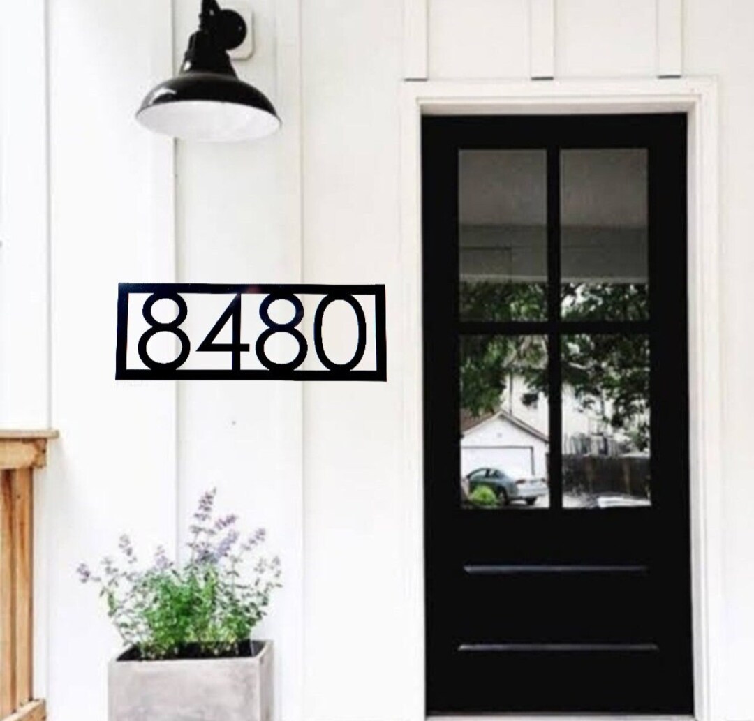 Custom Address Sign | Modern House Numbers | Street Name Sign | Metal ...