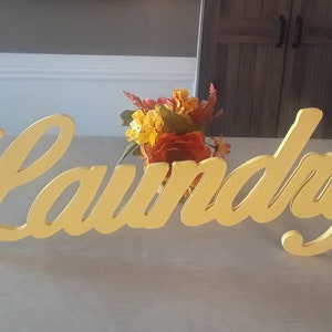 Wood Laundry Room Sign | Cursive Laundry Sign | Script Laundry Sign ...